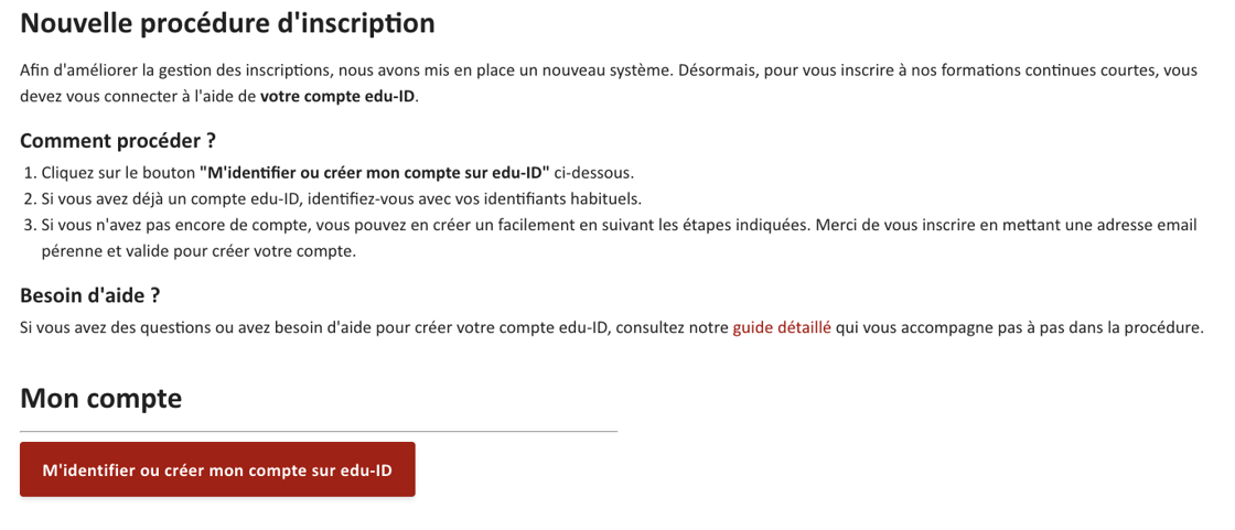 Guide de connexion: création et gestion de mon compte | HETS Fribourg